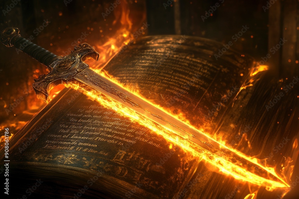 Sword of the spirit. Holy bible. For the word of God is living and ...