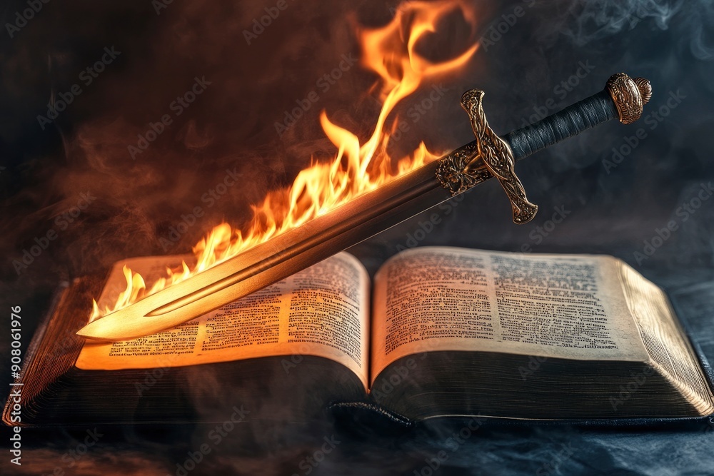 Sword of the spirit. Holy bible. For the word of God is living and ...