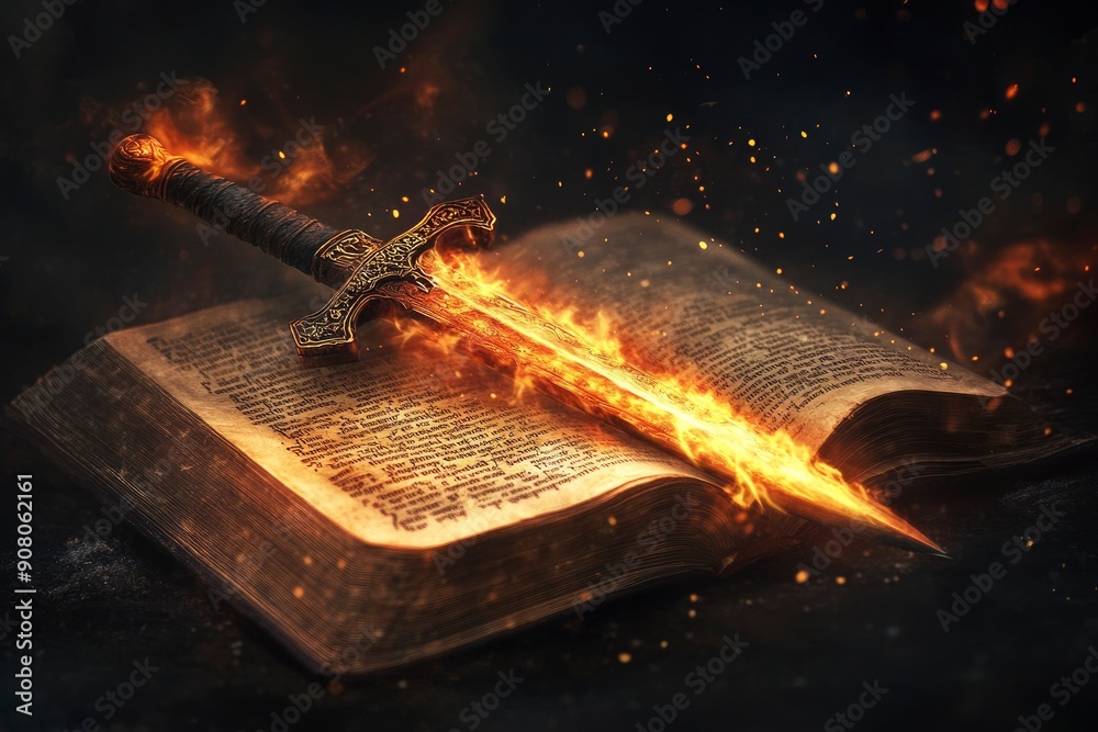 Sword of the spirit. Holy bible. For the word of God is living and ...