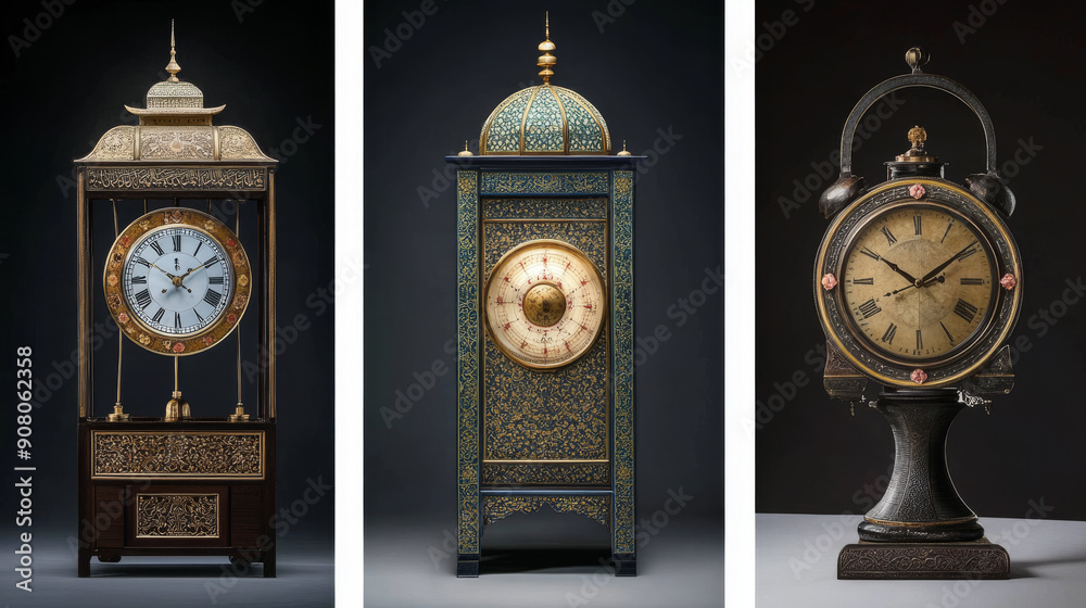 Highlight clocks from different cultures, such as a Japanese lantern ...
