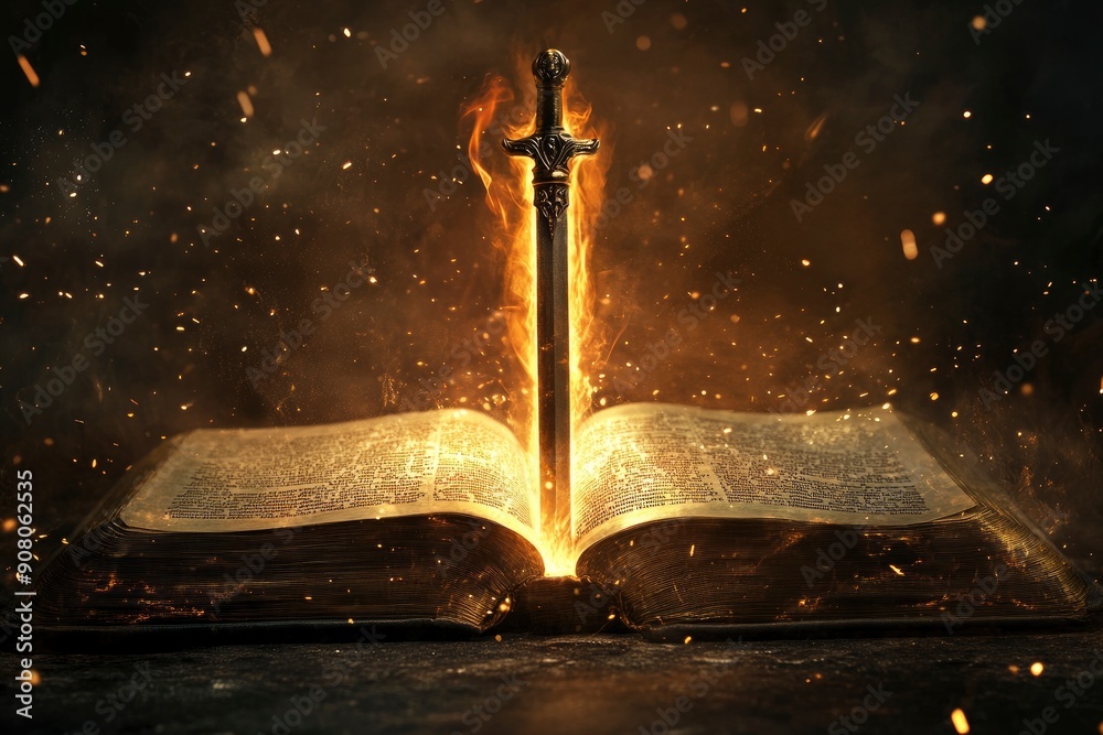 Sword of the spirit. Holy bible. For the word of God is living and ...
