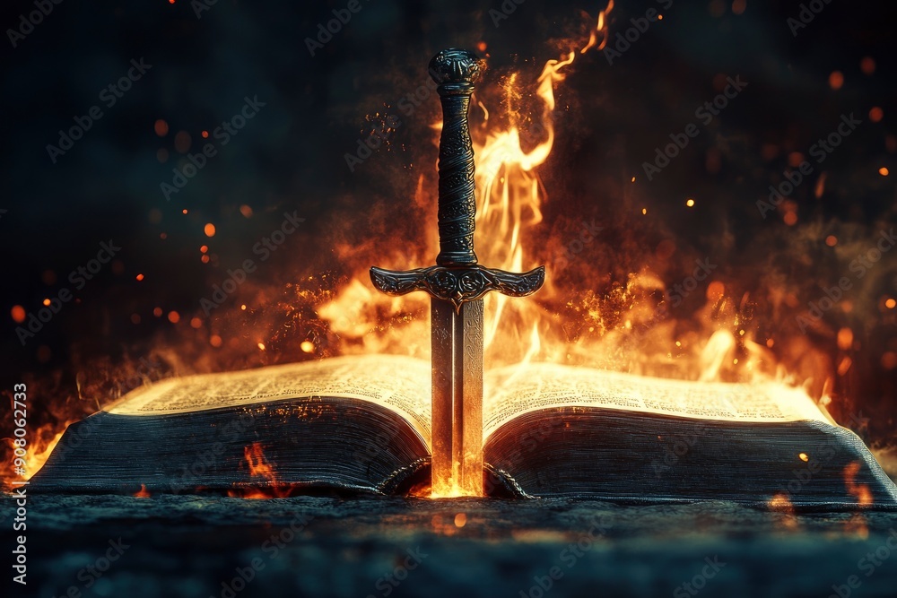 Sword of the spirit. Holy bible. For the word of God is living and ...