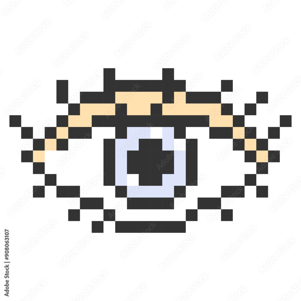 Eye pixel art icon.Simple pixel human eye.Pixel art element for 8 bit ...