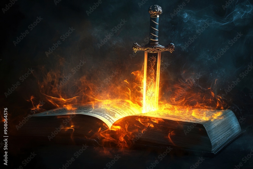 Sword of the spirit. Holy bible. For the word of God is living and ...