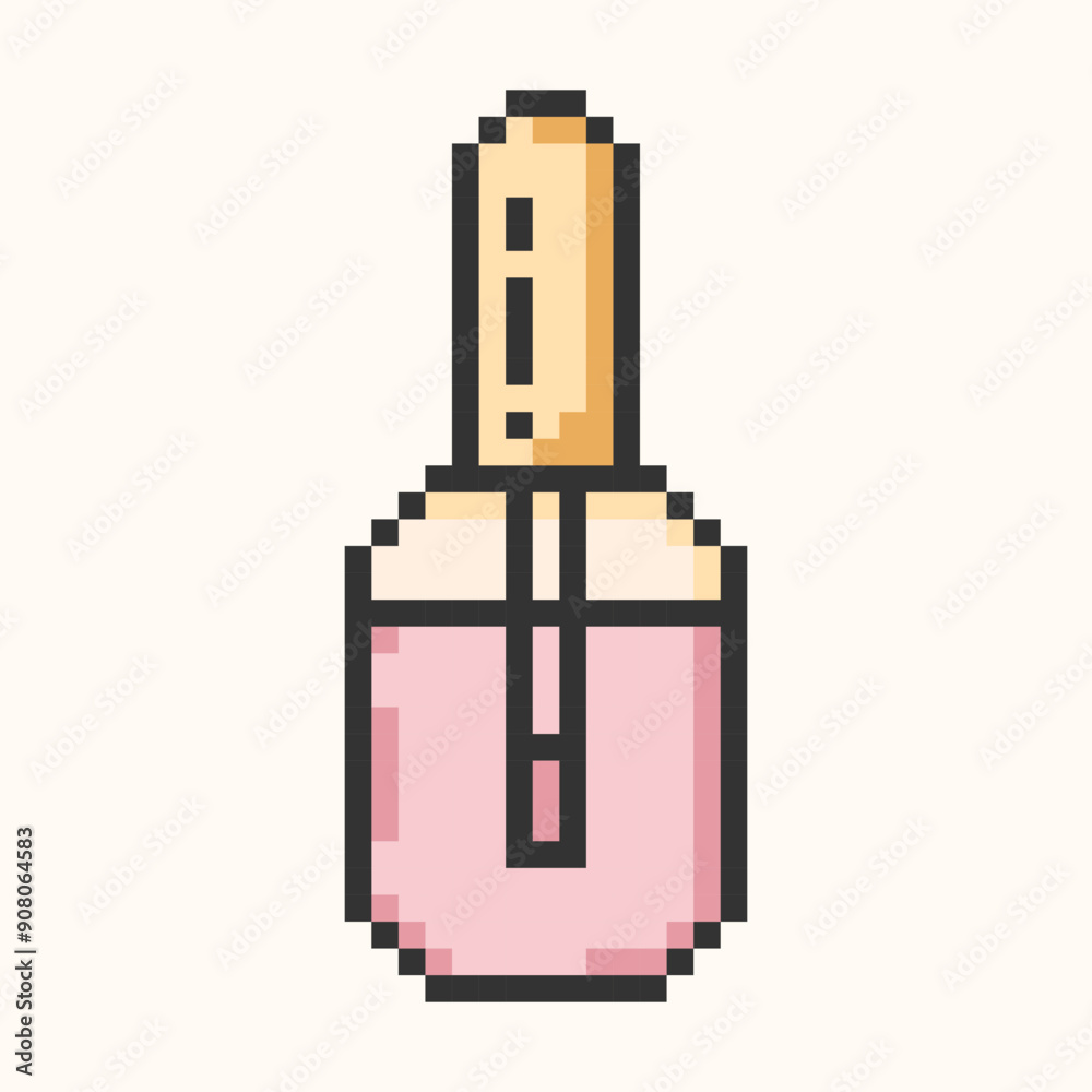 Nail Polish Manicure pixel art Icon.Hand manicure and nails care simple ...