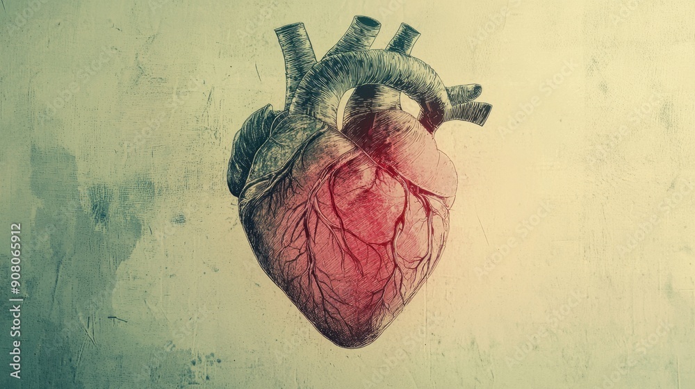 19. Heart anatomy, hand-drawn, reverse angle, asymmetry, film grain ...