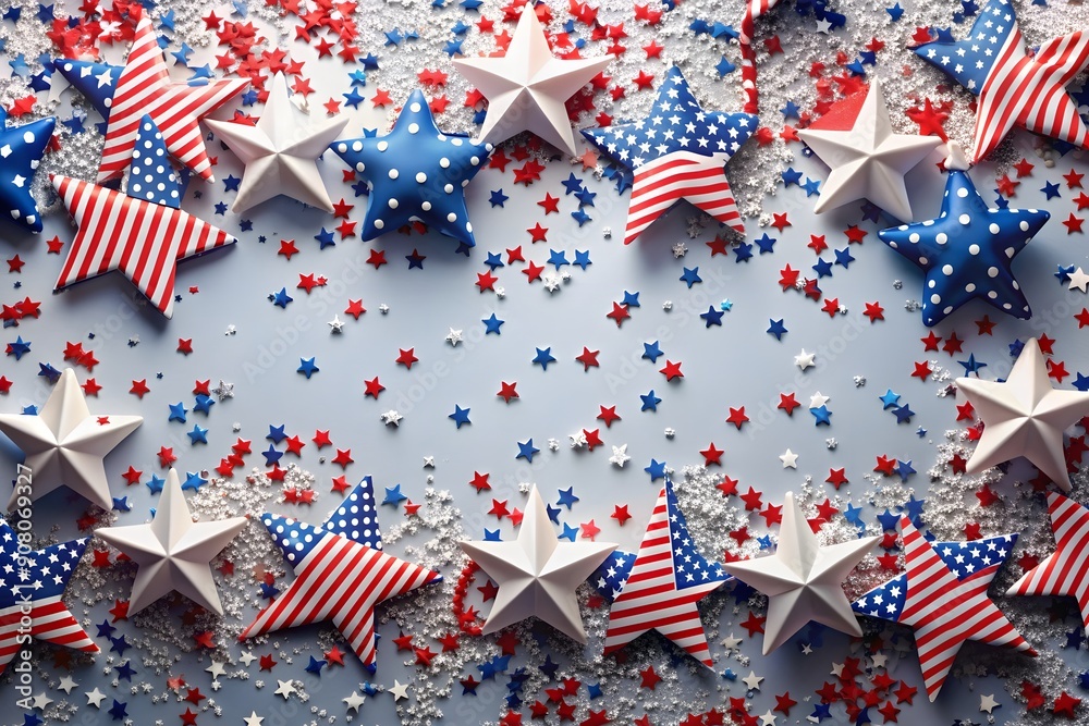 Usa flag in star shape with paper shoot background.. Happy 4th of july ...