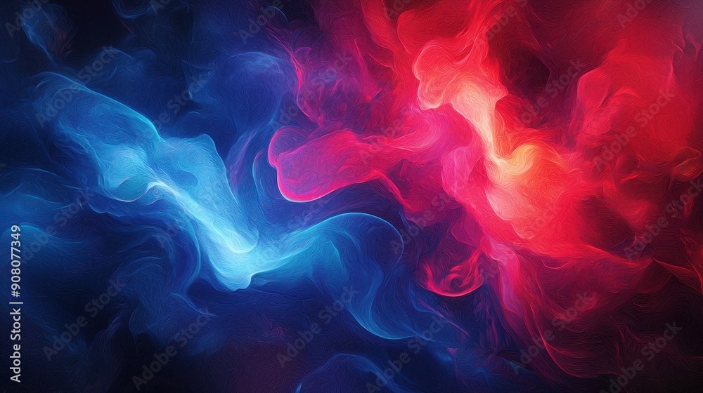 130. Doodle background, red and blue, abstract patterns, centered ...