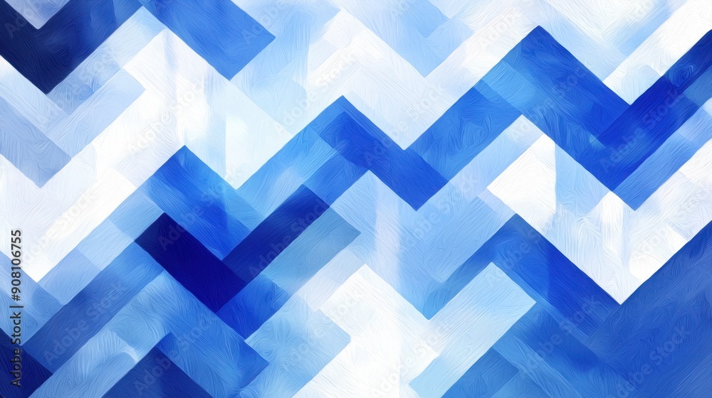 88. Doodle background, white and royal blue, chevron patterns, clean design, selective color ...