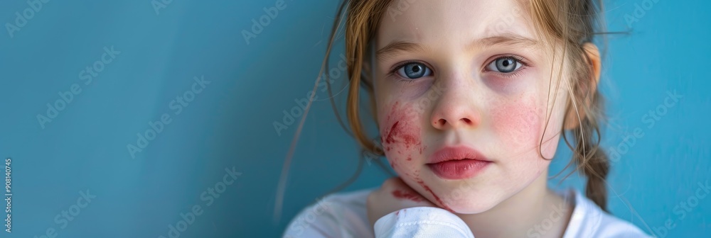Arctic noise A young girl with acute atopic dermatitis showing redness ...