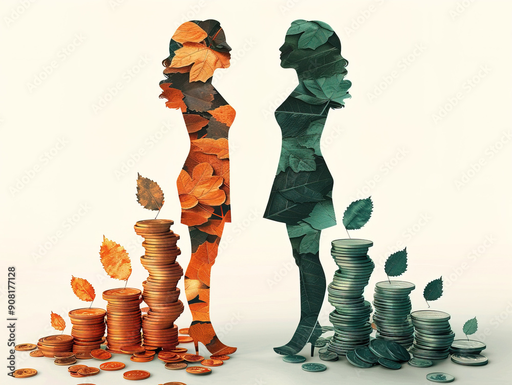 equal pay Income inequality distribution Gender pay equality concept ...