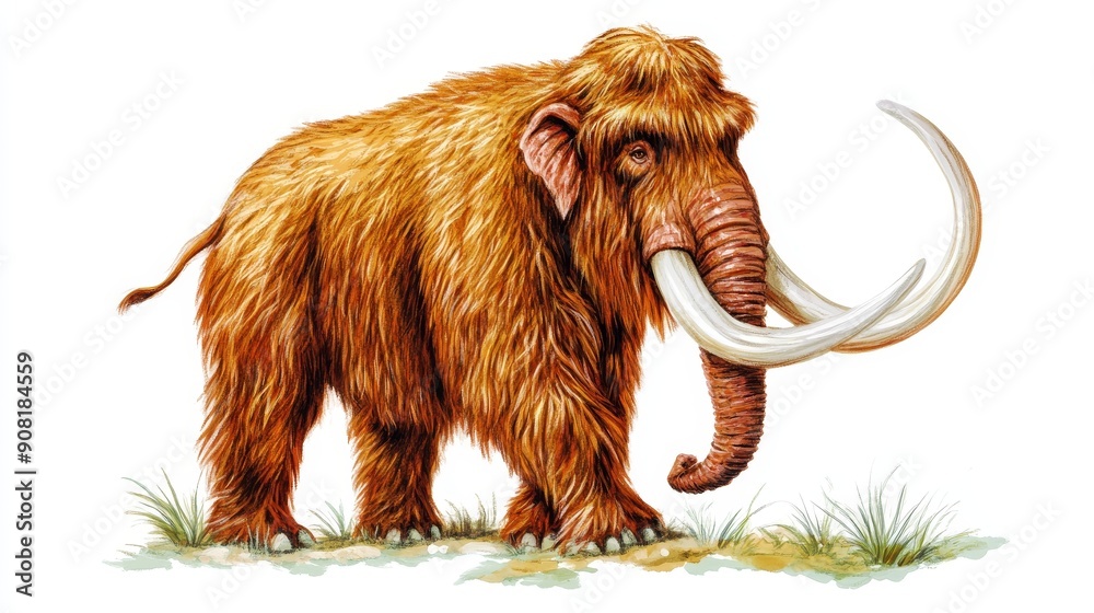 Majestic Woolly Mammoth Illustration - Prehistoric Giant - A detailed ...