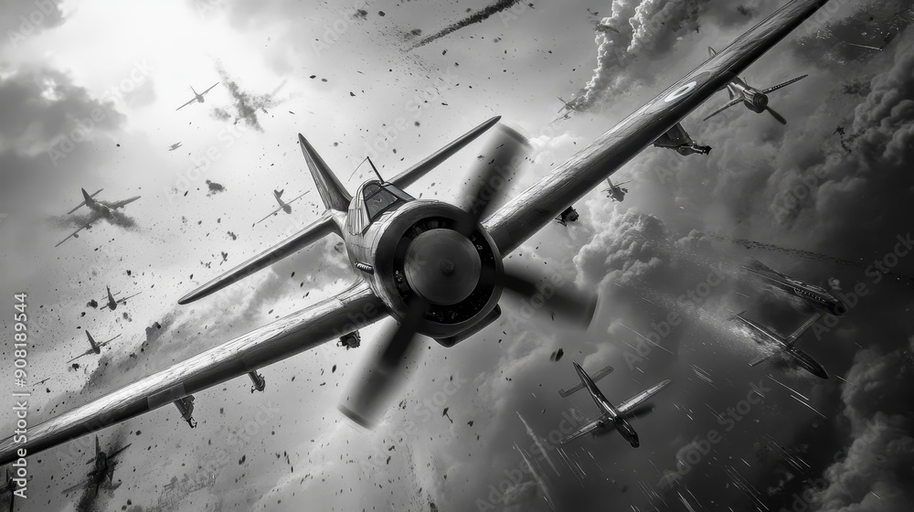 WWII Dogfight: A Black and White Epic - A dramatic black and white ...