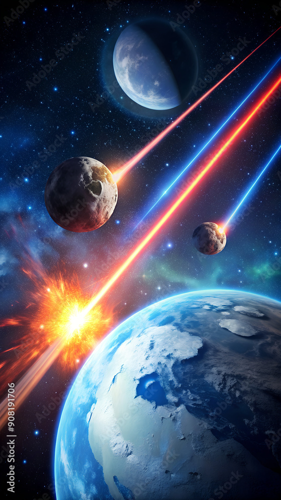 Earths planetary defense system, laser cannons aiming at Apophis ...