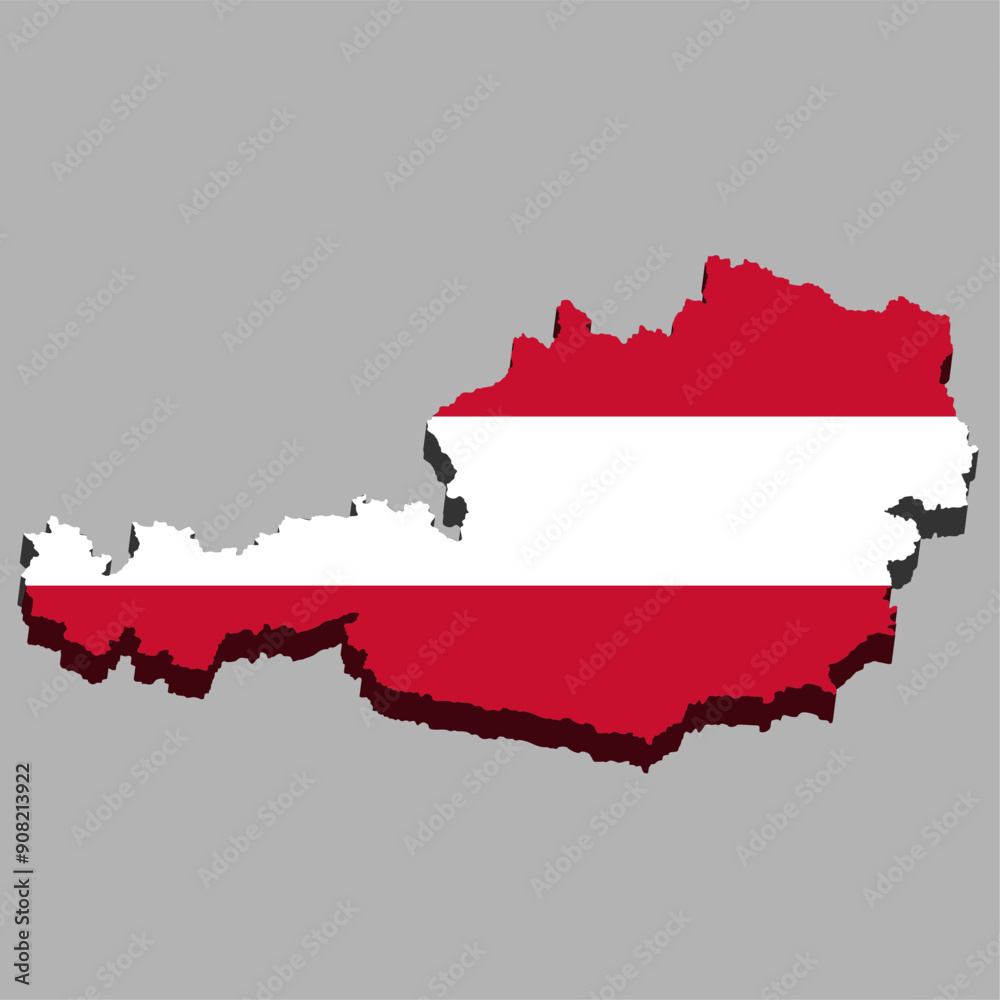 Map of Austria with Austrian flag colors. Editable and scalable eps ...
