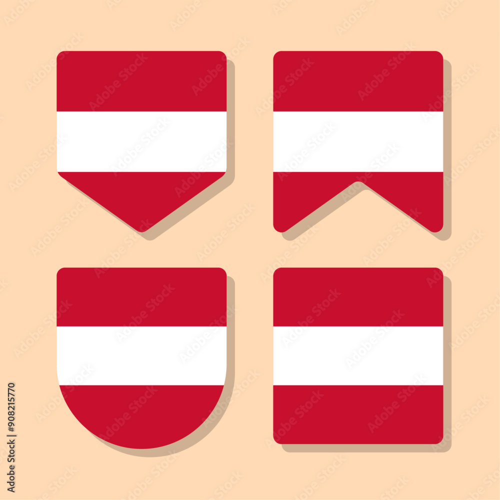 Austrian flag with various shapes vector eps for design element ...