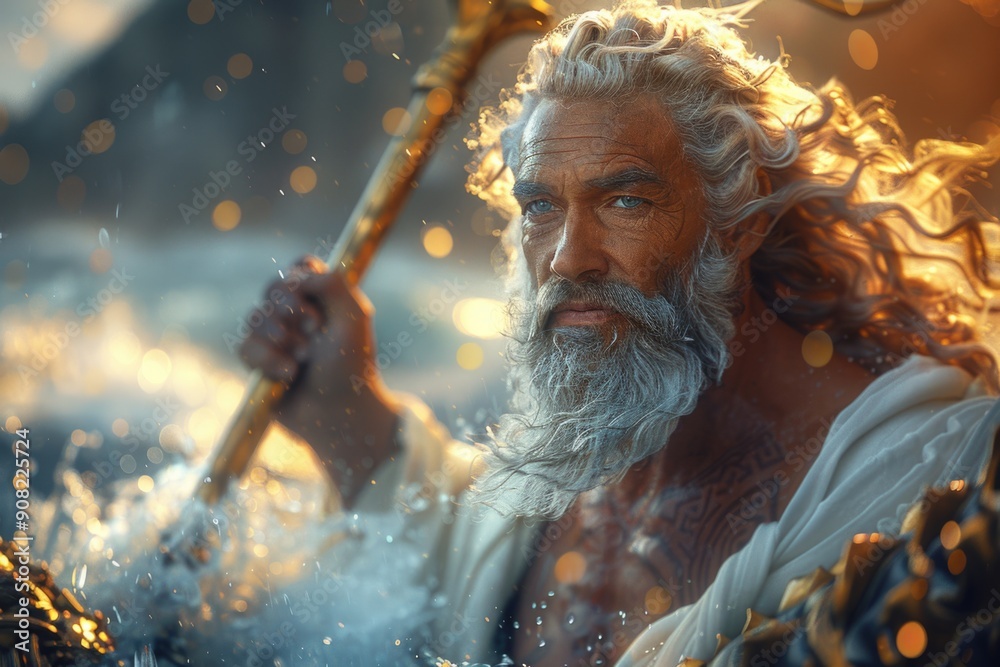 Mighty oceanic deity: Poseidon, Neptune the greek god of the sea and ...