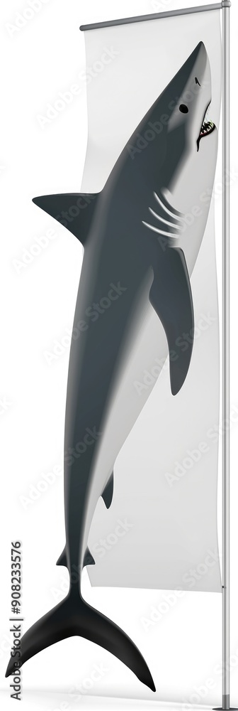 Shark Banner. 3D Advertising Billboard for Product Announcement Stock ...