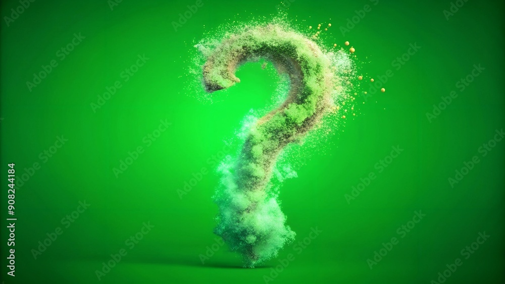 Watercolor Question Mark Particle Bounce: Artistic Green Screen Effect ...