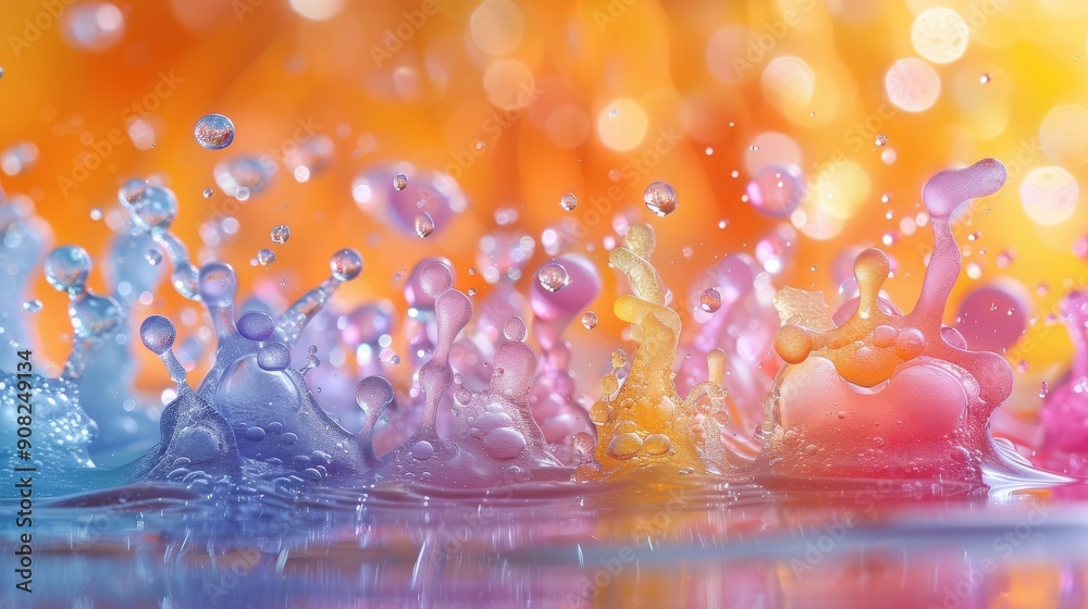 High-definition shot of paint droplets in water, captured at the exact ...