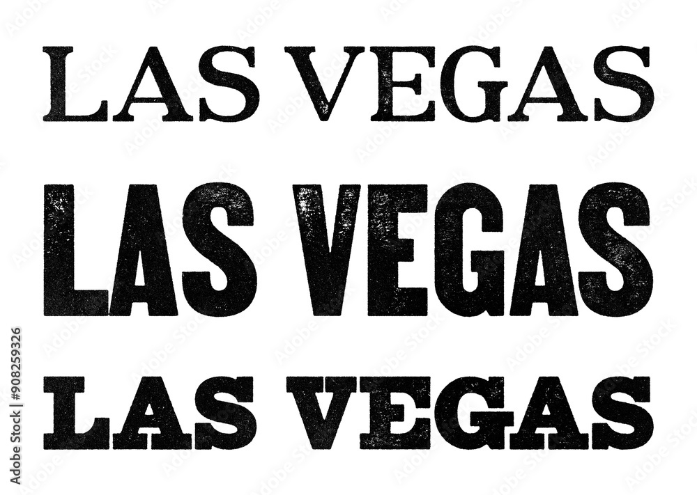 Las Vegas city name written in distressed vintage serif, sans serif and ...