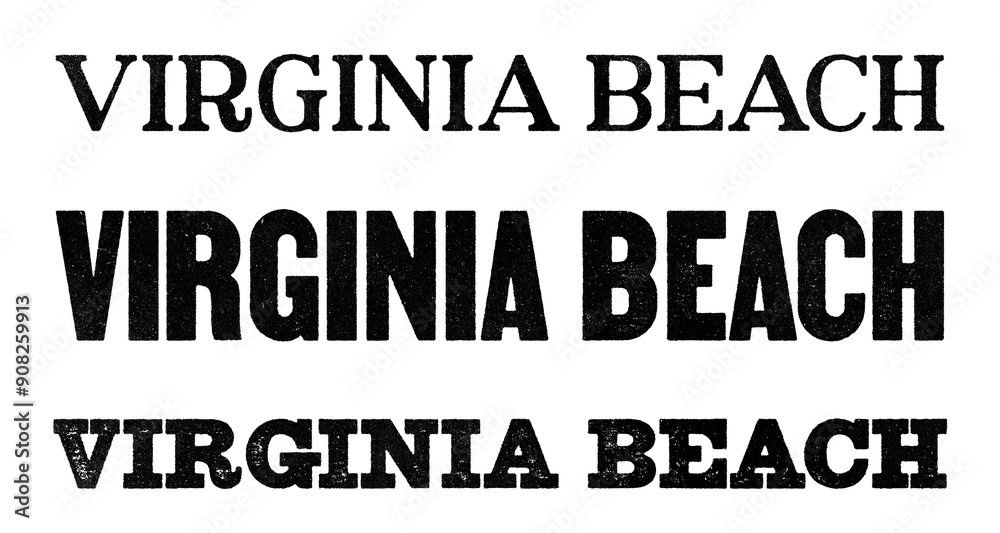 Virginia Beach city name written in distressed vintage serif, sans ...