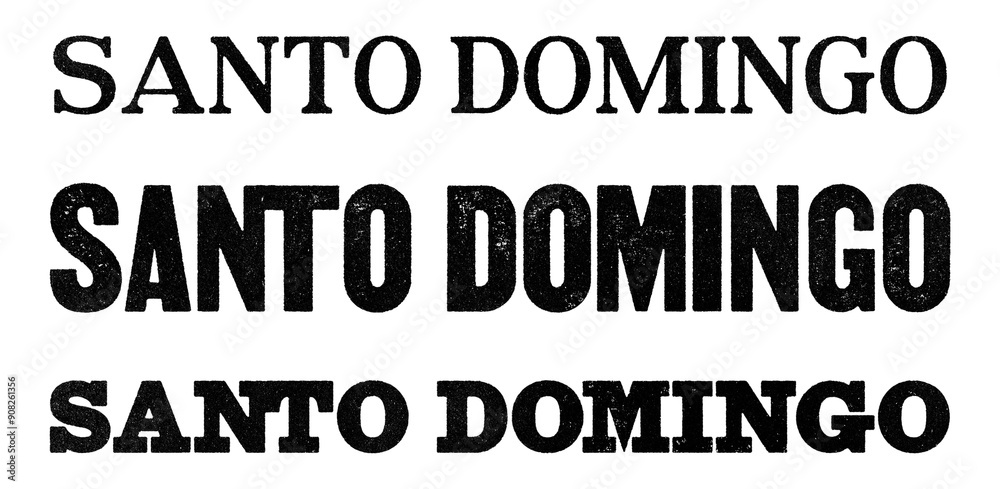 Santo Domingo city name written in distressed vintage serif, sans serif ...
