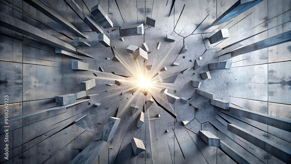 Shattered Concrete: A Dynamic Burst Effect AI generated Stock ...