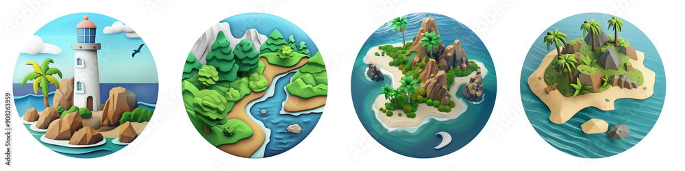 Peninsula clipart collection, symbol, logos, icons isolated on ...