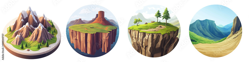 Plateau clipart collection, symbol, logos, icons isolated on ...