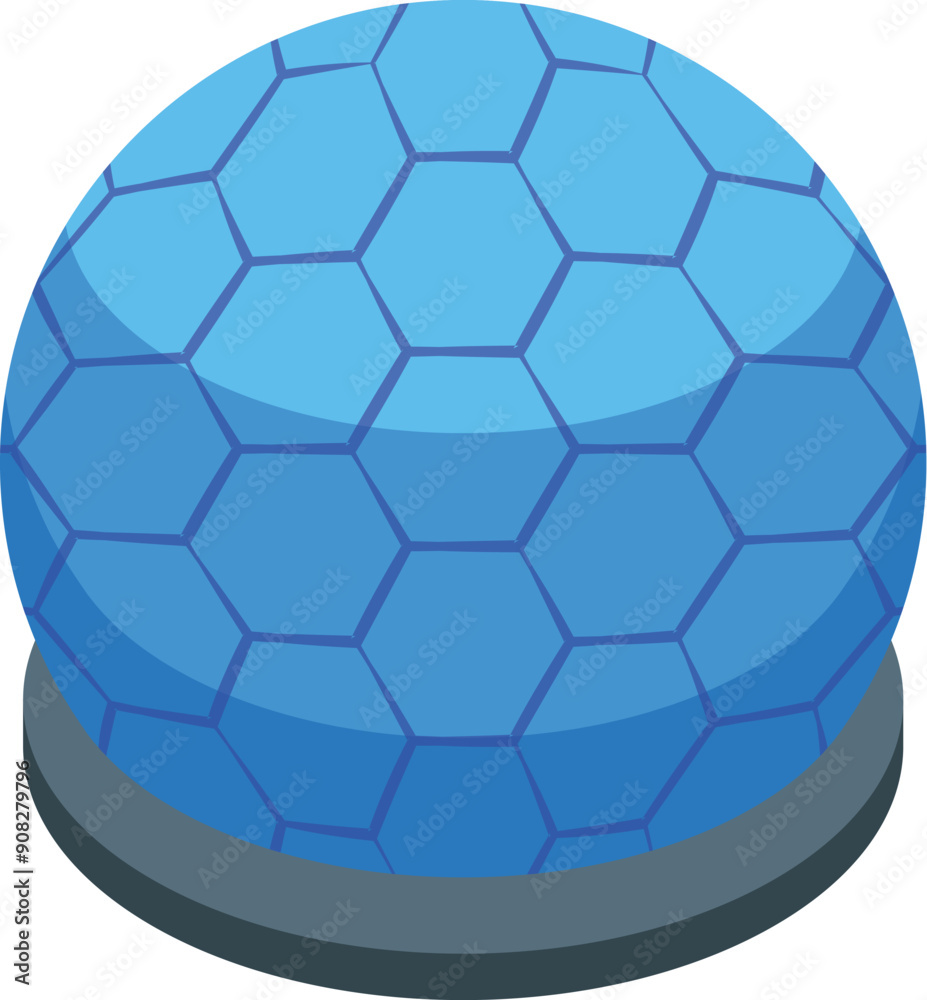 Futuristic geodesic dome with a blue honeycomb pattern is representing ...