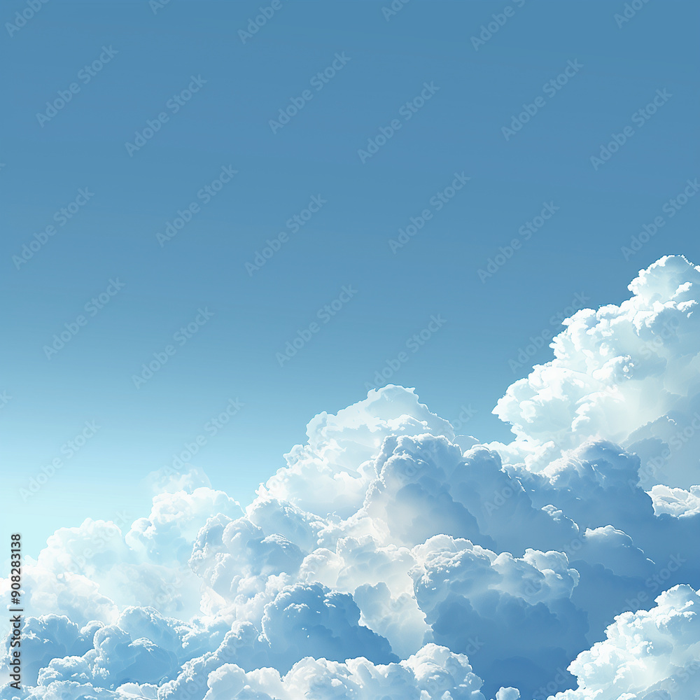 Gradient Sky with Clouds: A soft gradient transitioning from a light ...