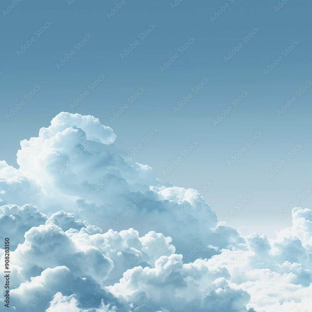 Gradient Sky with Clouds: A soft gradient transitioning from a light ...