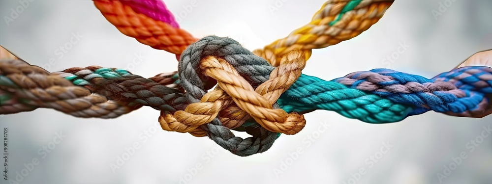 Team connect integrate rope teamwork diverse partnership strength ...