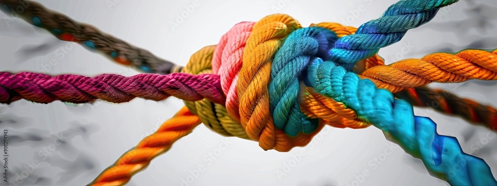 Team connect integrate rope teamwork diverse partnership strength ...