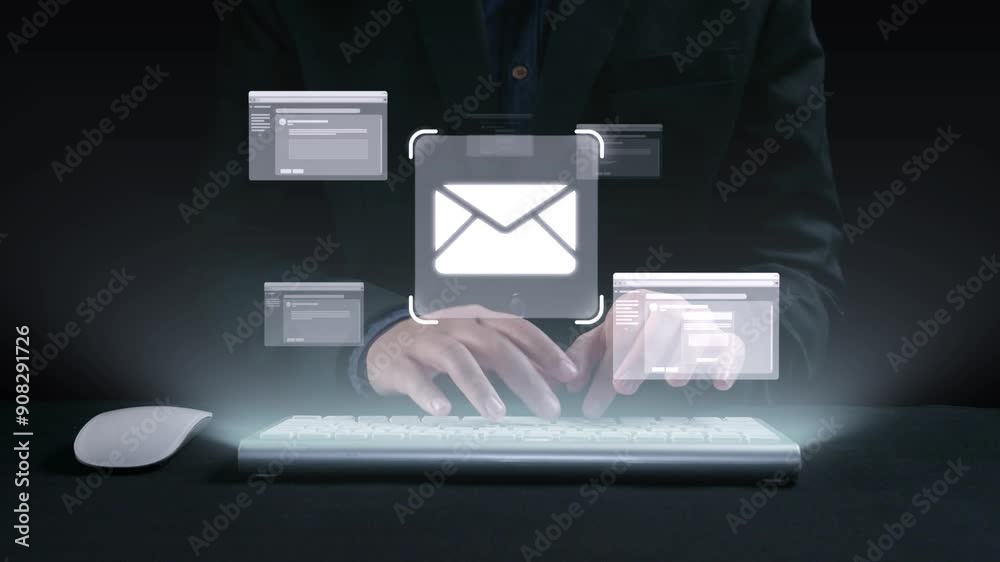 Business person checking email inbox, organizing and prioritizing ...