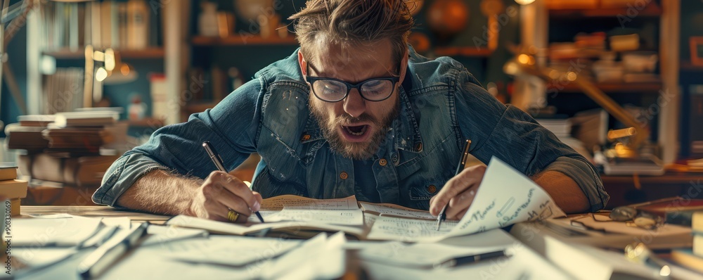 Excited Student Focused on Studying, Back to School Concept, Passionate ...