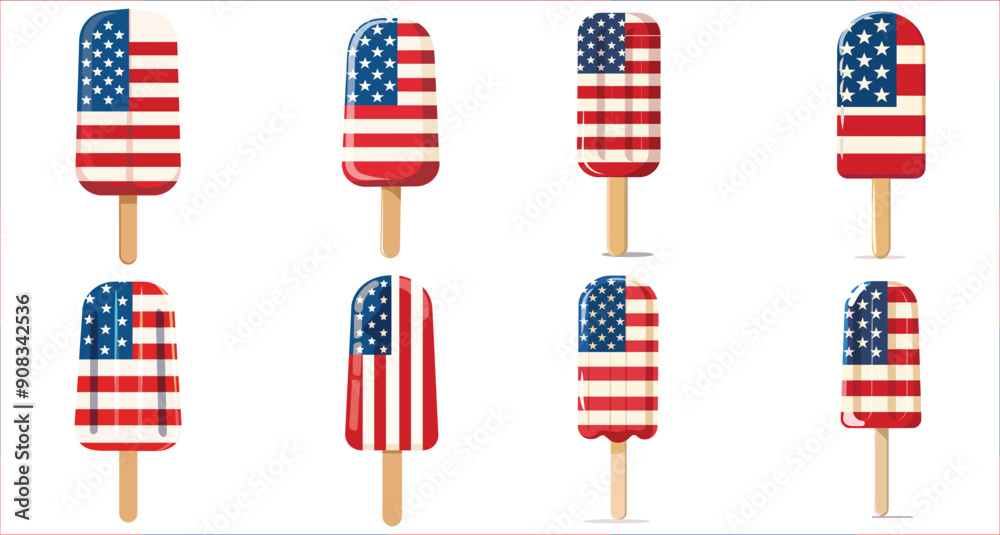 American flag ice cream, 4th of July ice cream, Popsicles ice cream ...