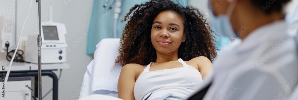African American woman with deep vein thrombosis and varicose veins ...