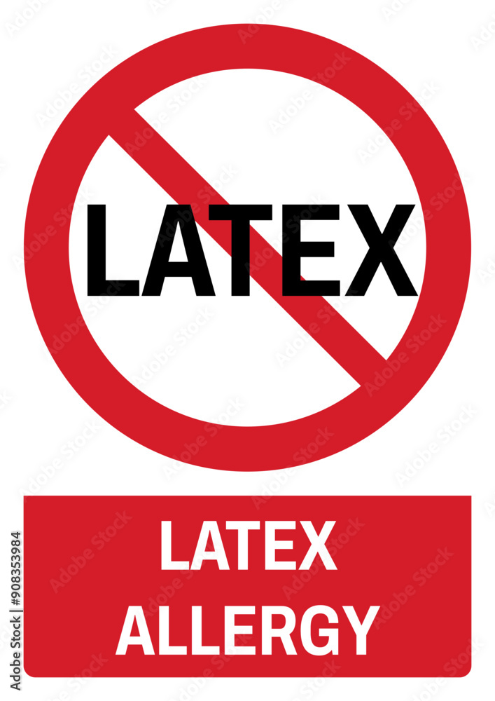 ISO prohibition safety signs_latex allergy size a4/a3/a2/a1 Stock ...