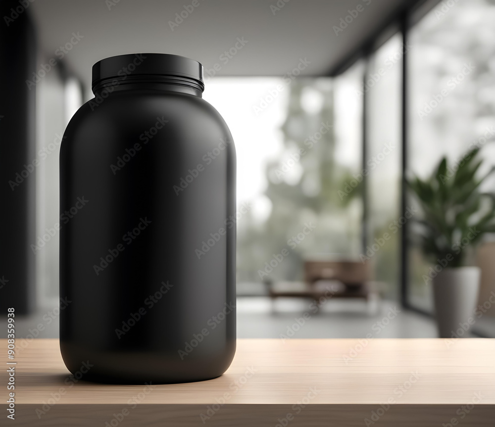 blank black whey protein powder jar mockup creatine pre workout ...
