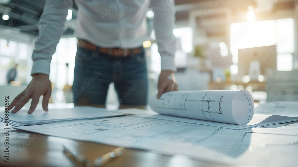 Brainstorming group of architects and engineers discuss building ...