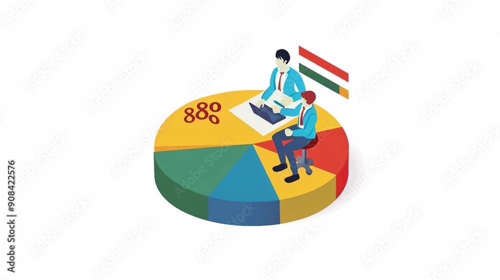 ภาพประกอบสต็อก Efficiency at Work - Exploring the 80/20 Rule with ...