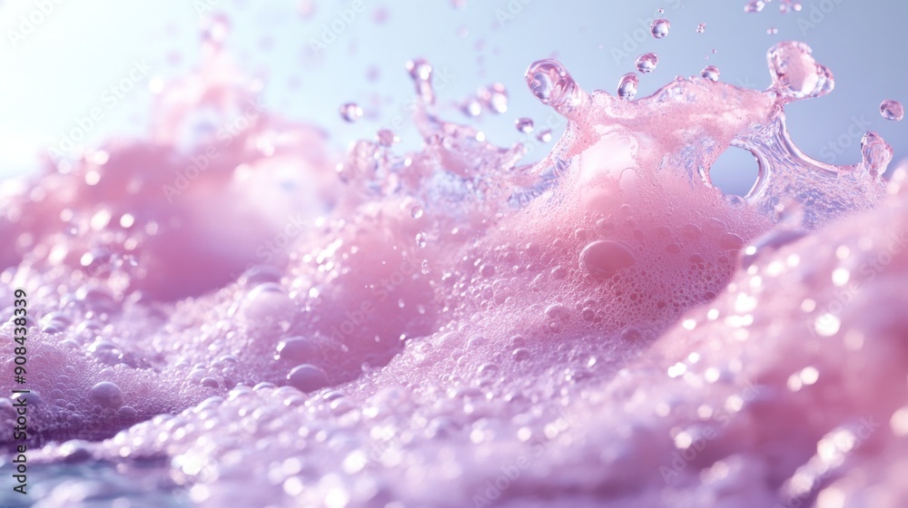 An artistic depiction of a 3D animated cleansing foam as it penetrates ...