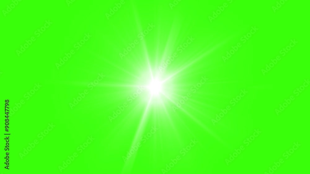 sunlight shining bright and glare - background green screen, flashing ...