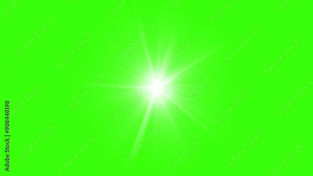sunlight shining bright and glare - background green screen, flashing ...
