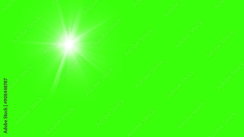 sunlight shining bright and glare - background green screen, flashing ...