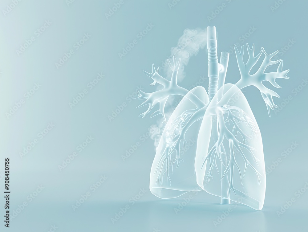Illustration of transparent lungs showcasing respiratory system health ...