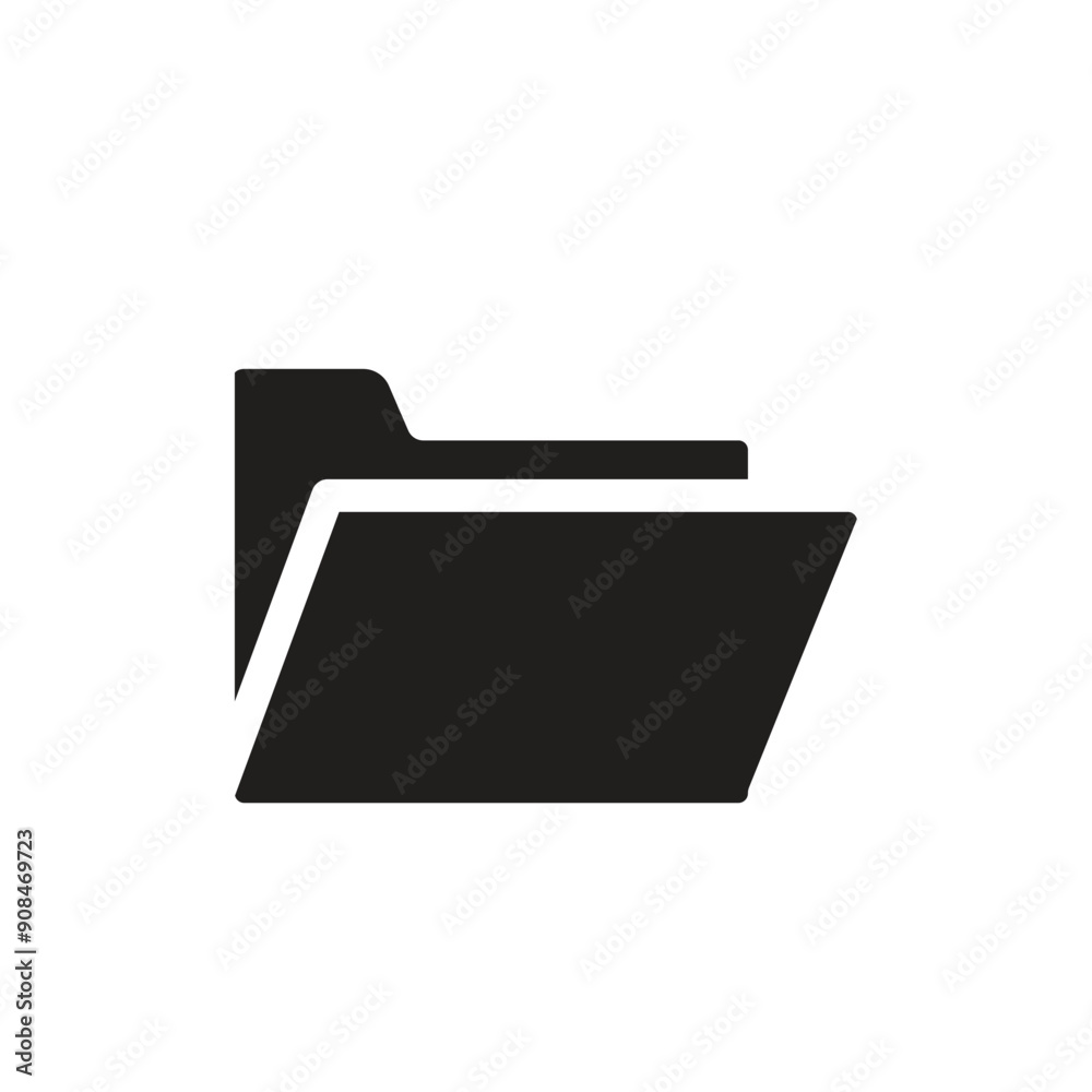 Open Folder Icon - Fill Stock Vector | Adobe Stock