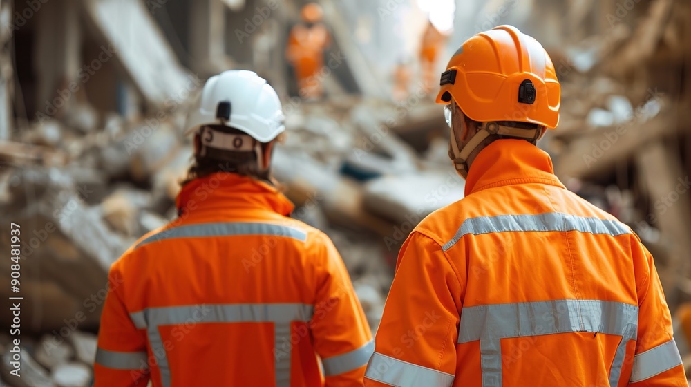 Dedicated First Responder Team Conducting Search and Rescue in ...